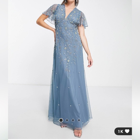 ASOS | Dresses | Asos Design Blue Maxi Bridesmaids Dress | Poshmark